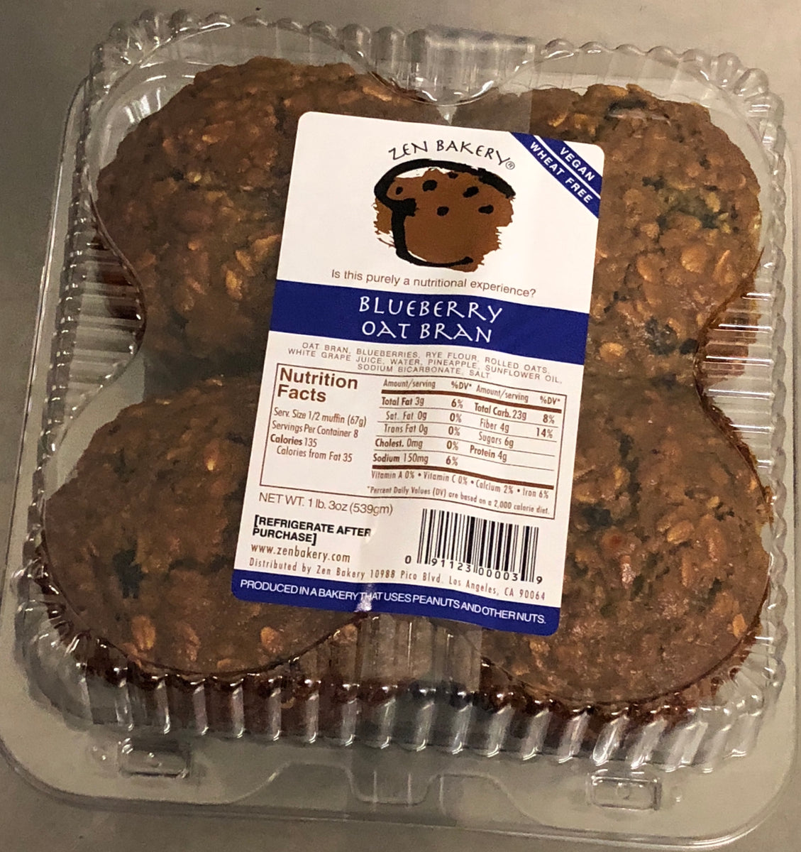 Zen Bakery Blueberry Oat Bran Muffins – Internet Bakery